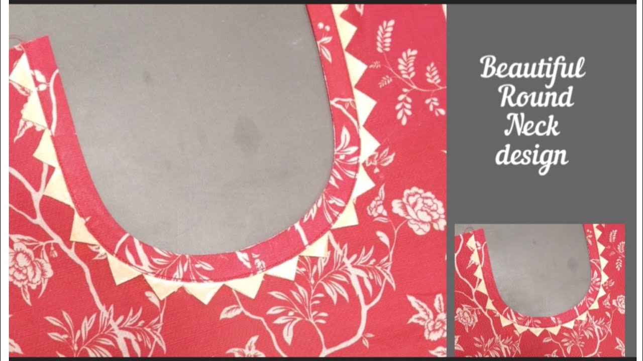 New Round Neck Design For Suit & Kurti Using Triangles With Sewing Tips ...