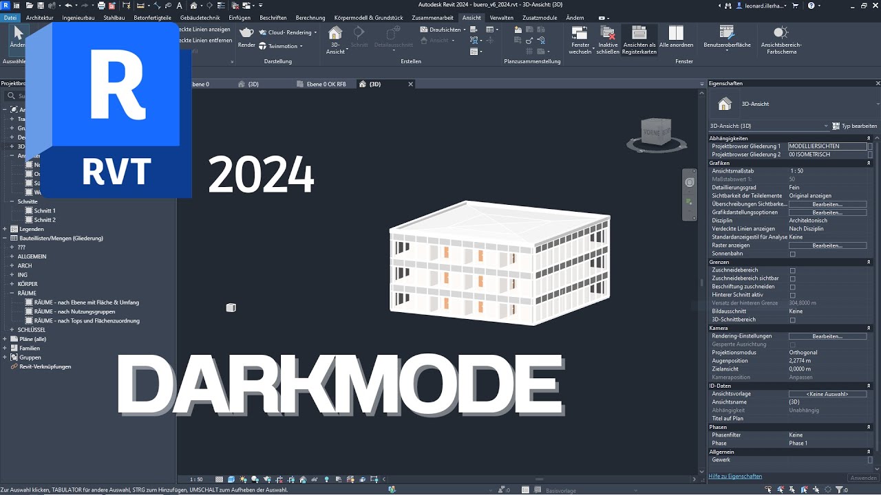 Dunkle Benutzeroberfläche in Revit 2024 - YouTube