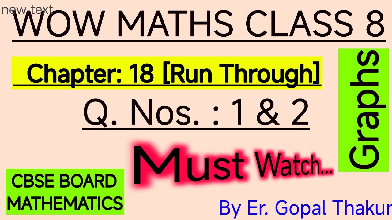Wow Maths Class 8 Chapter 18 Run Through | Class 8 Wow Maths Run ...