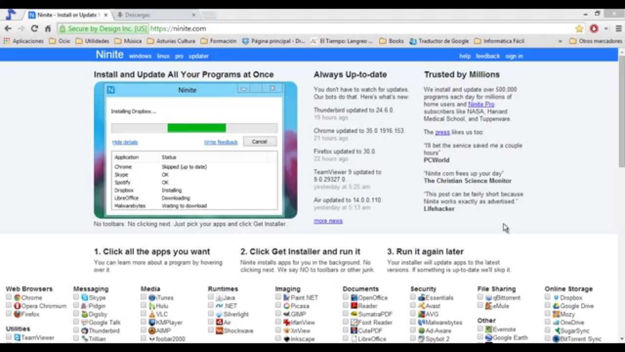 Instala programas completamente gratis con Ninite - YouTube