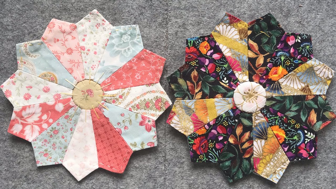 Easy scrap fabric slow stitching flower coaster tutorial - EPP beginner ...