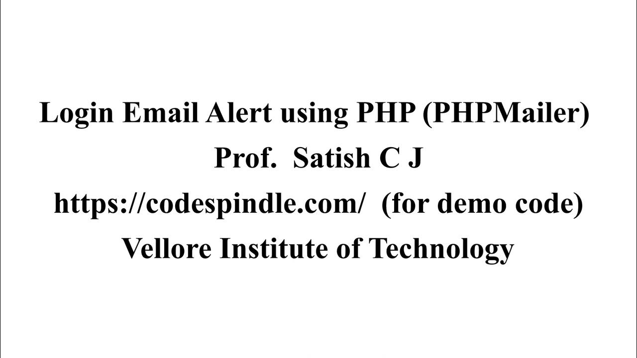 Login Alert Notification by Email using PHP (PHPMailer) -Demo - YouTube