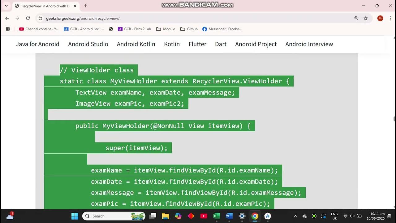 Part 3 - RecyclerView in Android - YouTube