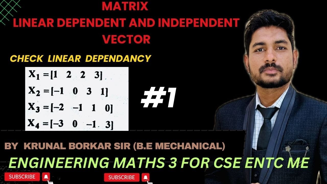 LINEARLY DEPENDENT AND INDEPENDENT VECTORS SOLVED PROBLEM 1, UNIT ...
