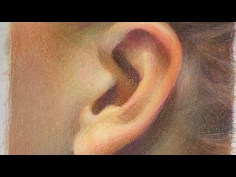 Color pencils Sketch Shading—Ear - YouTube