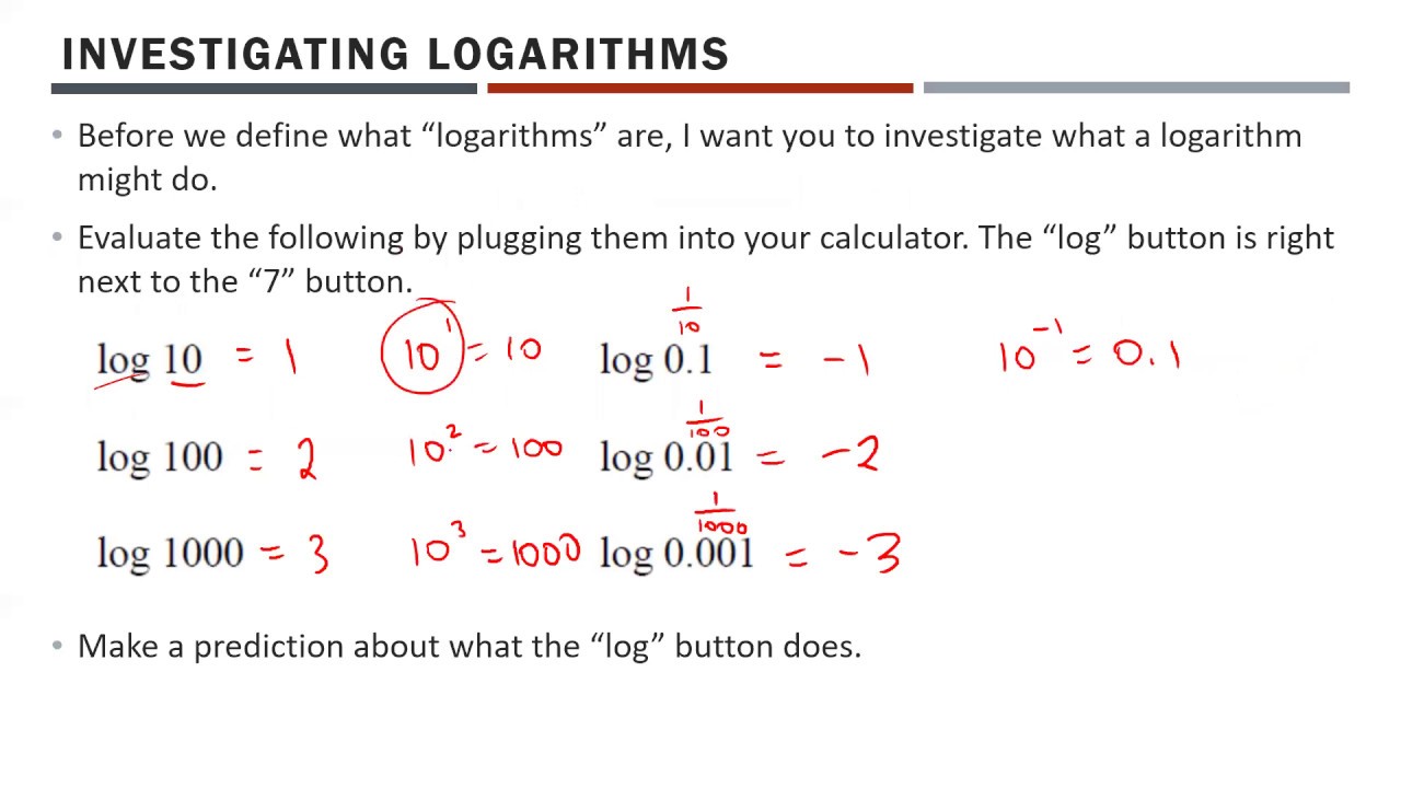 Math 30-1 - Introduction to Logarithms - YouTube