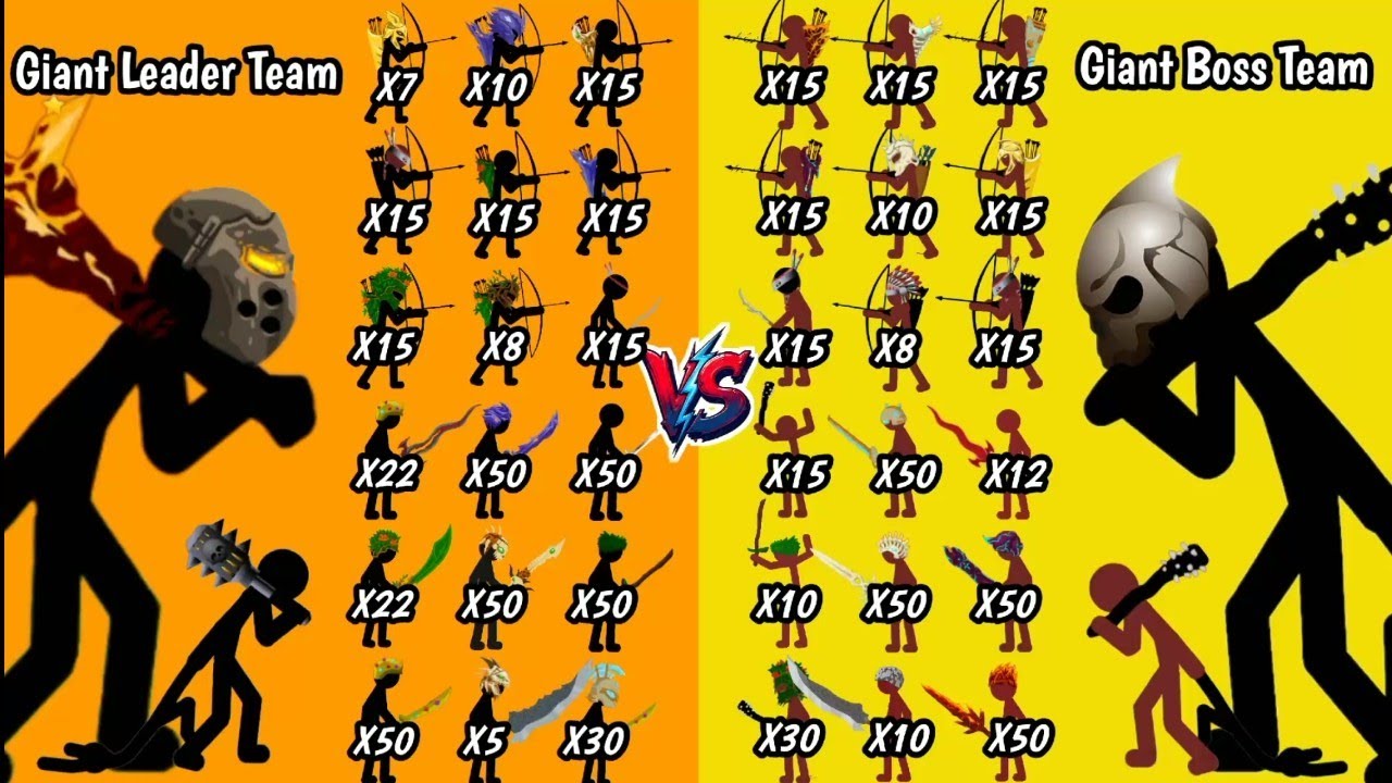 Giant Leader Army vs Giant Boss Army! 💀 Stickman Epic War🔥 - YouTube