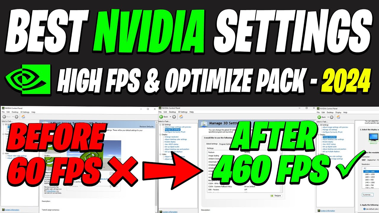 Nvidia Control Panel Best Settings For Gaming (2024) HIGH FPS & NVIDIA Optimize Pack! - YouTube