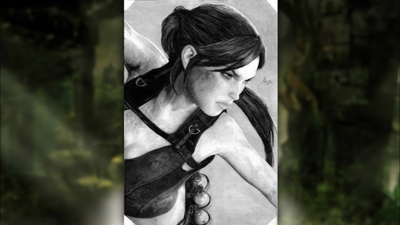 Drawing Lara Croft from Tomb Raider Underworld using Graphite Pencils ...