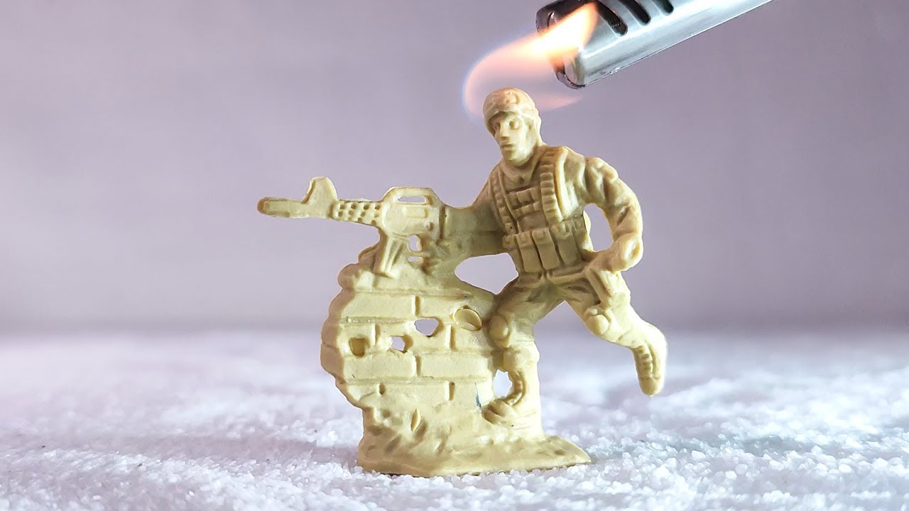 Toy Plastic Soldier Melting | Satisfying - YouTube