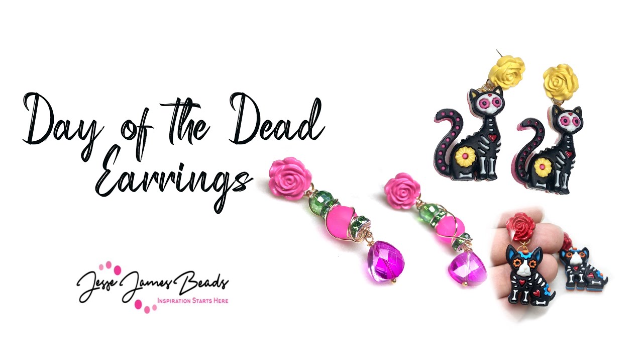 Day of the Dead Earrings DIY Tutorial Using Buttons and ...