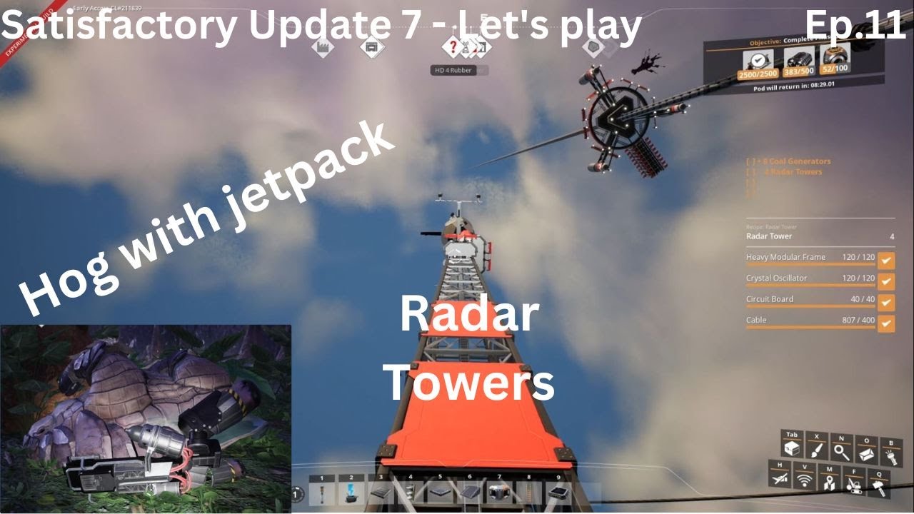 Satisfactory U.7 - Let's play - Radars + Hog with jetpack - Ep.11 - YouTube