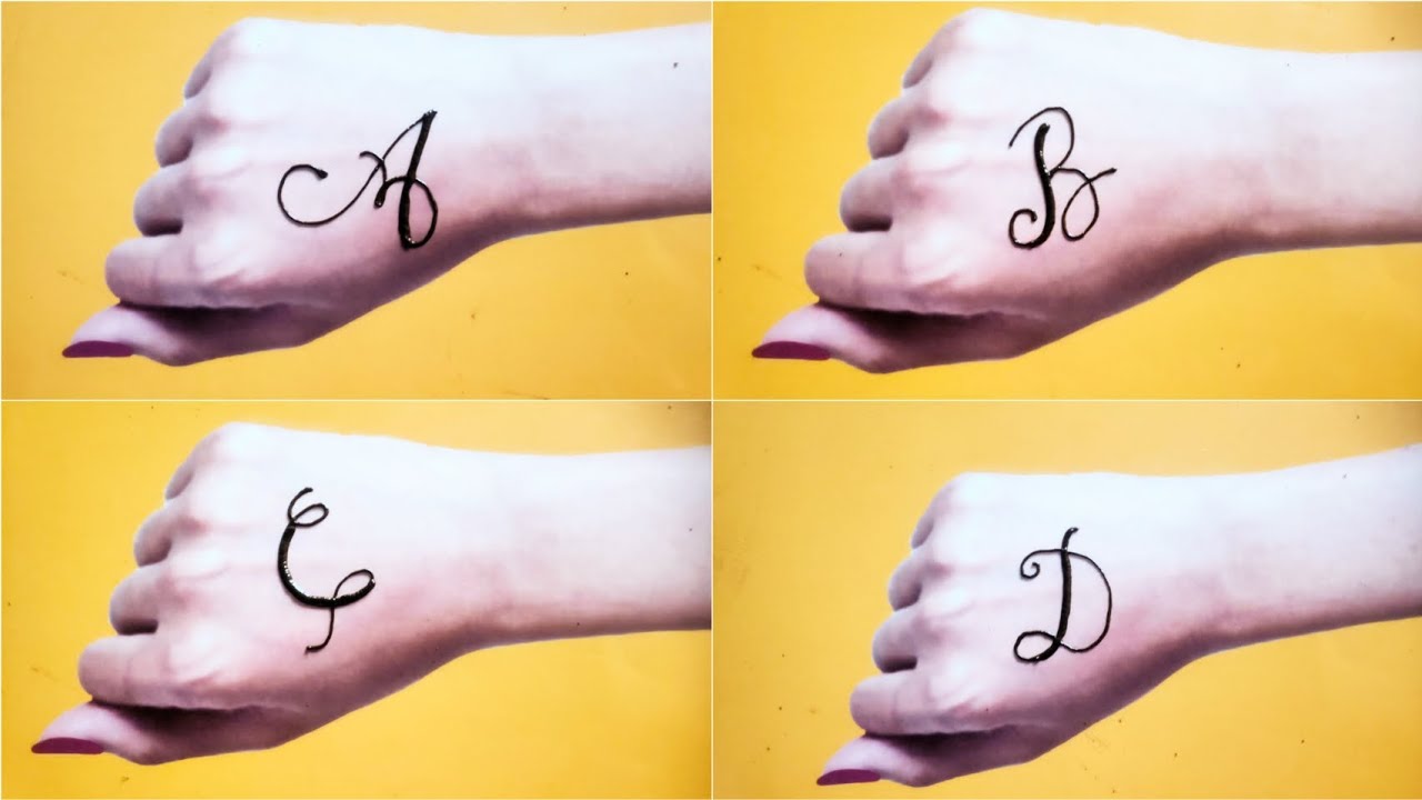 Beautiful alphabet mehndi designs for hands / ABCD mehndi designs ...
