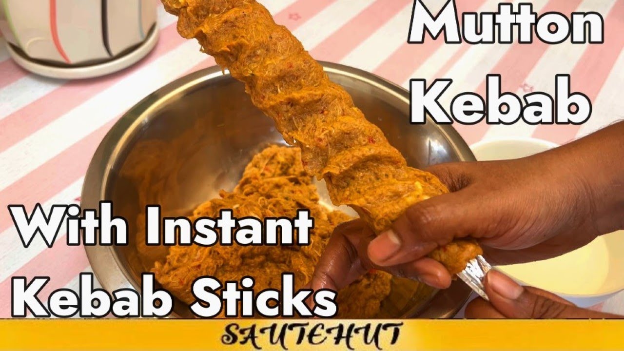 Easy Mutton kebab with Homemade instant skewers/sautehut - YouTube