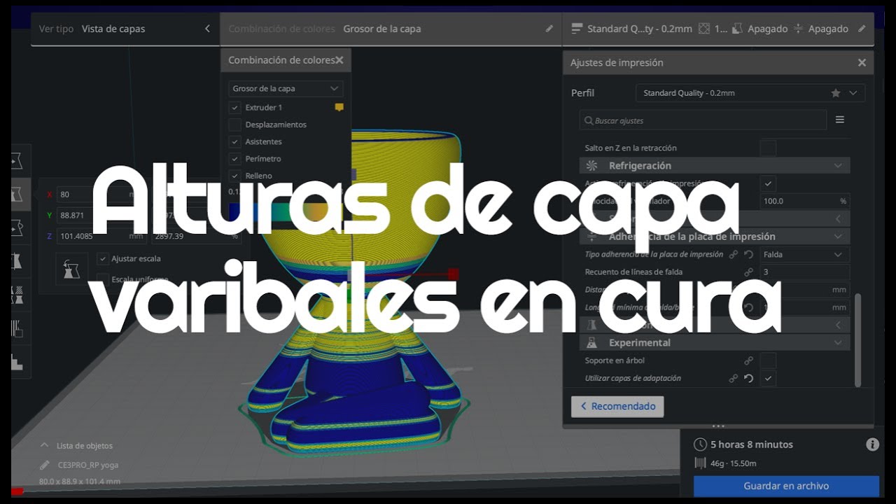 Alto de capa variable - Adaptive Layers - Cura - YouTube