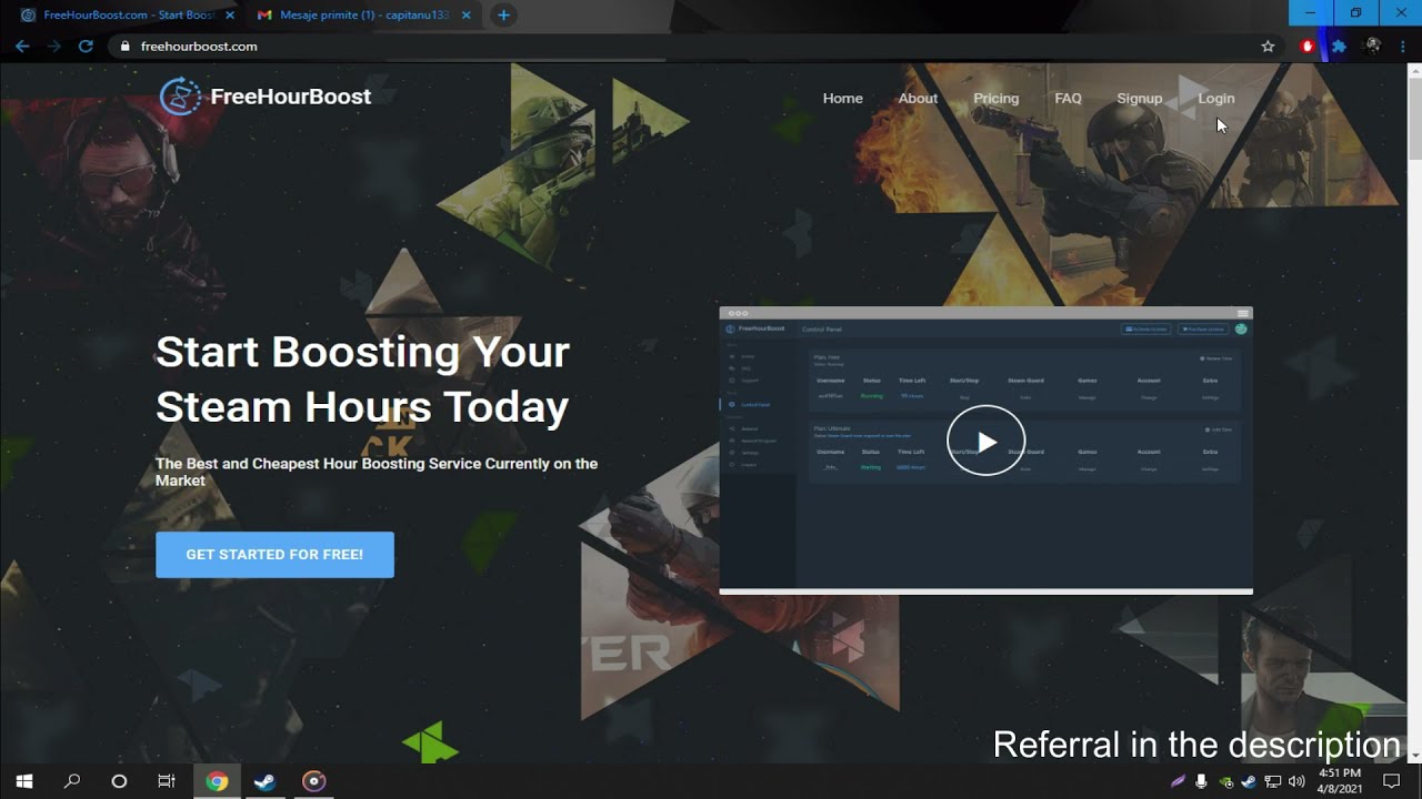 How To Boost your Steam Hours For Free 2021 - FreeHourBoost.com - YouTube