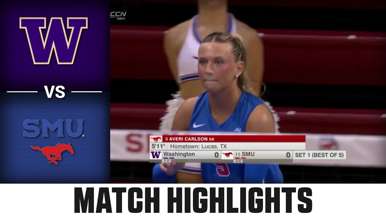 Washington vs. SMU Match Highlights | 2025 ACC Volleyball - YouTube