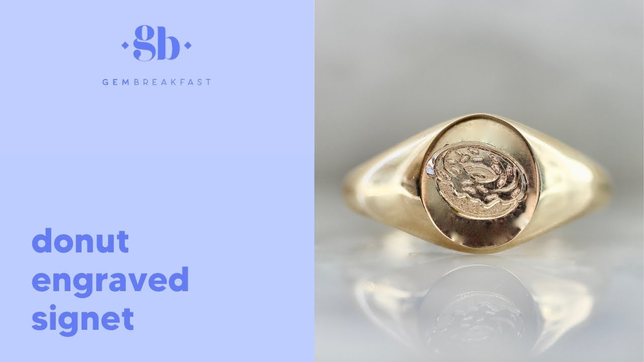 Donut Engraved Signet Ring - YouTube