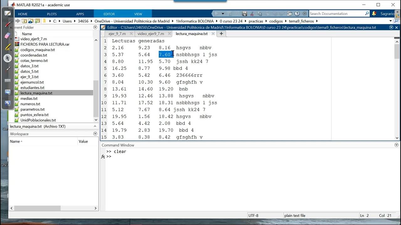 Lectura de ficheros de texto con MATLAB y Octave - YouTube