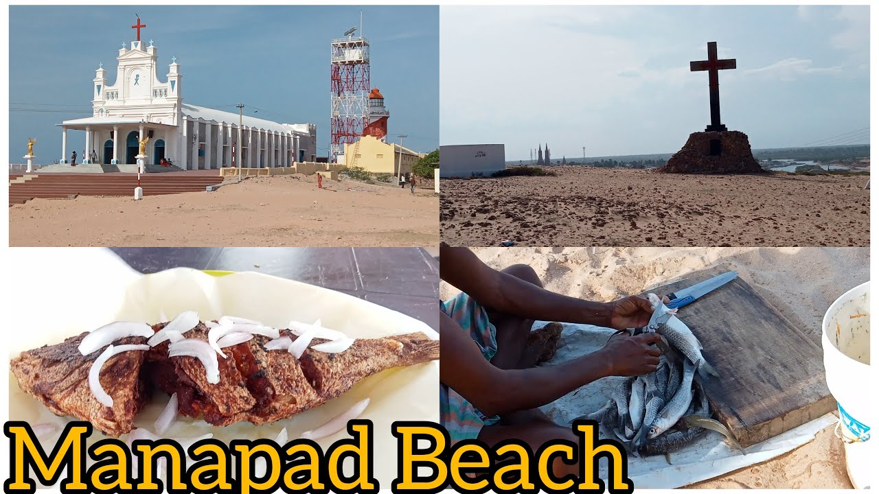 Manapad Beach Travel vlog in Tamil/Beautiful beach/Fresh fish fry ...