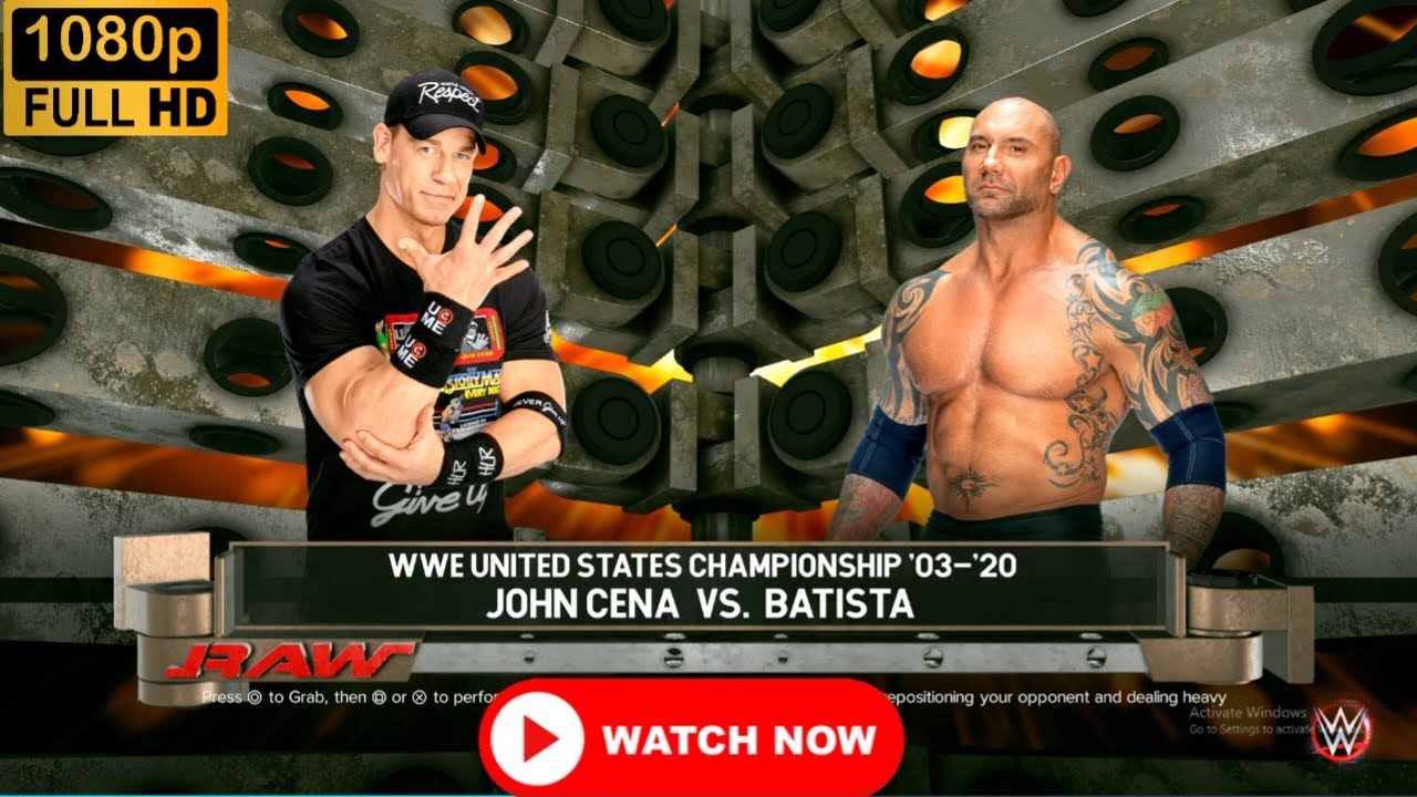 WWE Raw John Cena VS Batista | United States Championship Match | Full ...