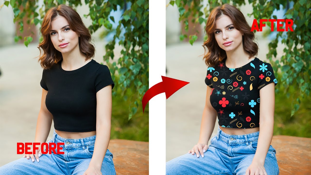 How to | Add Patterns | at T-shirt | in Photoshop - YouTube