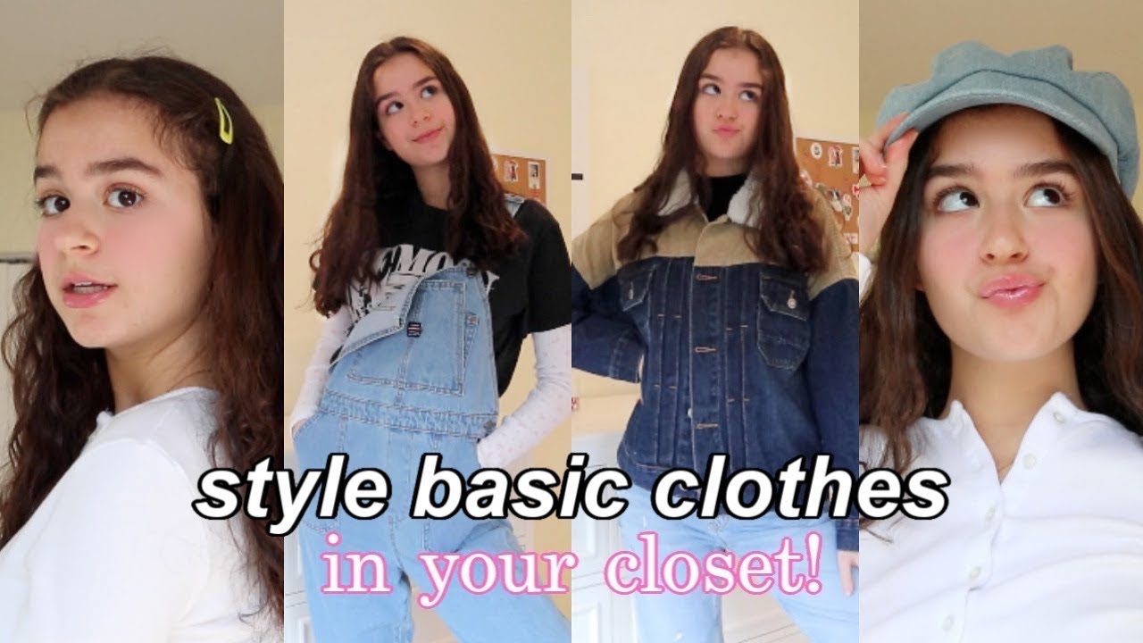 how to style basic clothes into cute outfits! (outfit inspo) - YouTube