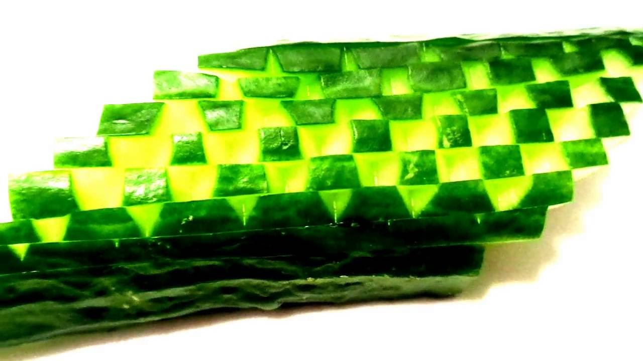 HOW TO MAKE CUCUMBER DESIGN - ART IN CUCUMBER & VEGETABLE GARNISH ...