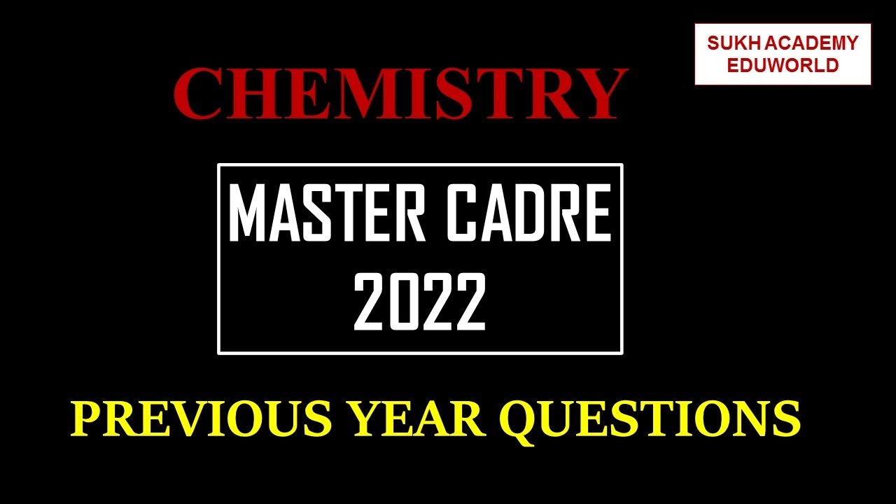 Punjab Master Cadre-4161, Part-1, Solved Chemistry Section, Previous Year Questions - YouTube