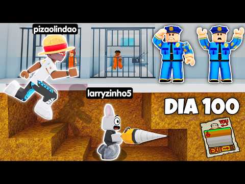 EU E O LARRYZINHO ESCAVAMOS PARA ESCAPAR DA PRISÃO no ROBLOX!