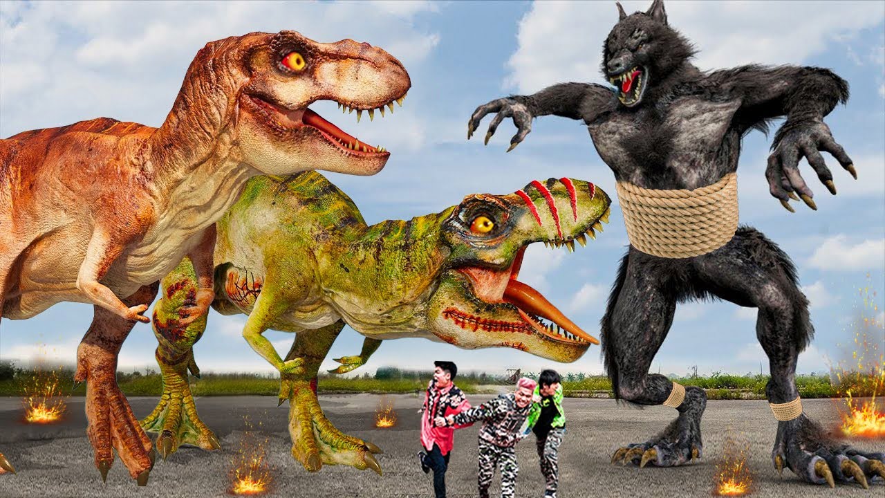 Most Dramatic T-rex attack | T-rex Vs WOLF | Jurassic Park Fan-Made ...