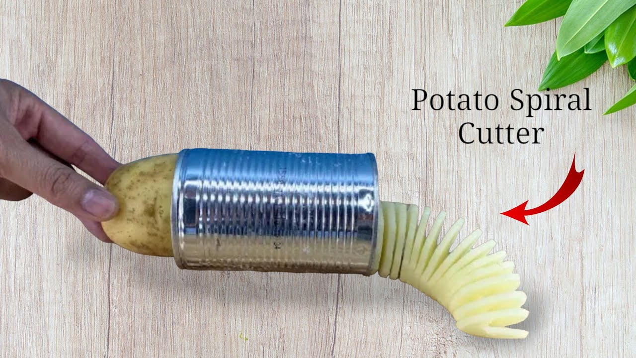How To Make A Spiral Potato Cutter | DIY spring potato maker - YouTube