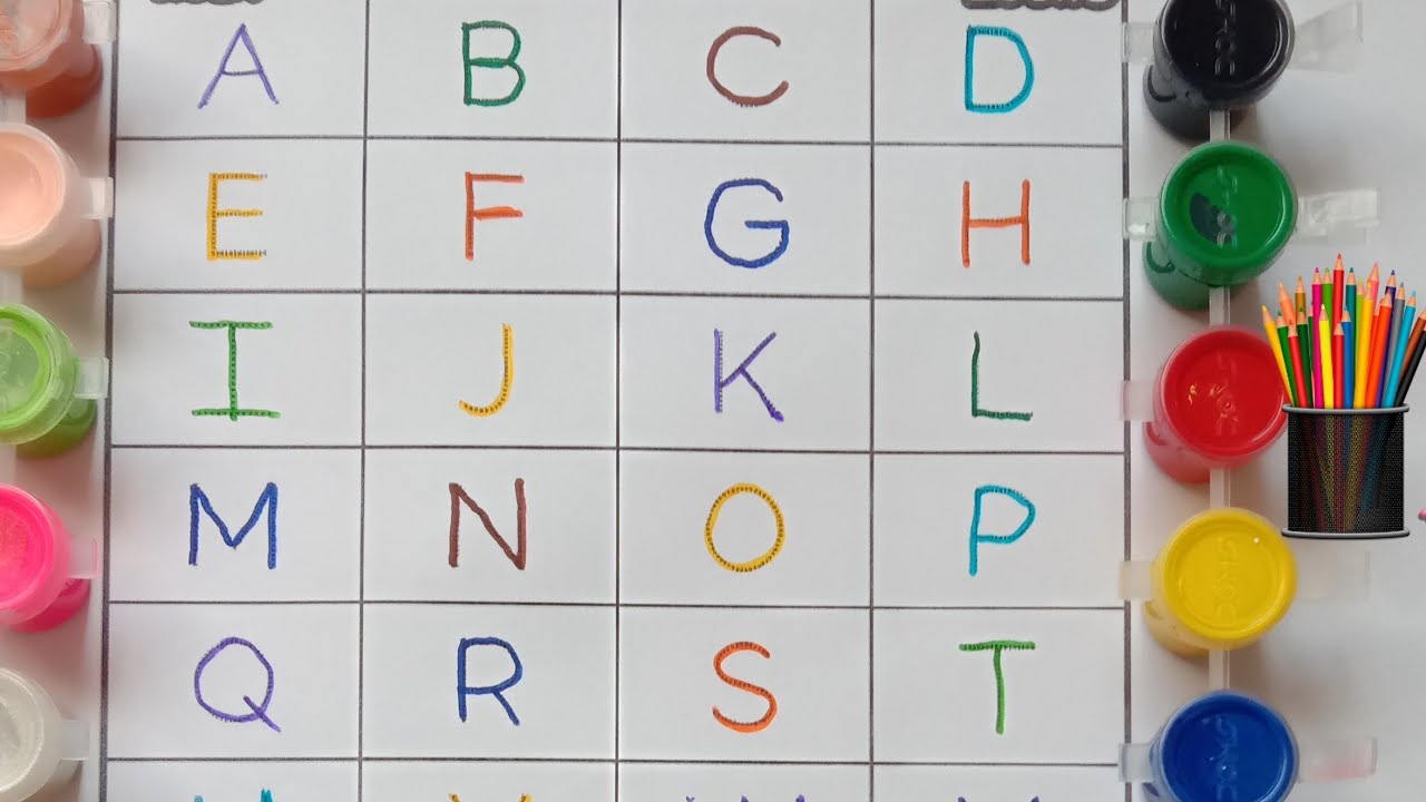 ABCD/all alphabet a to z/a for apple b for ball - YouTube