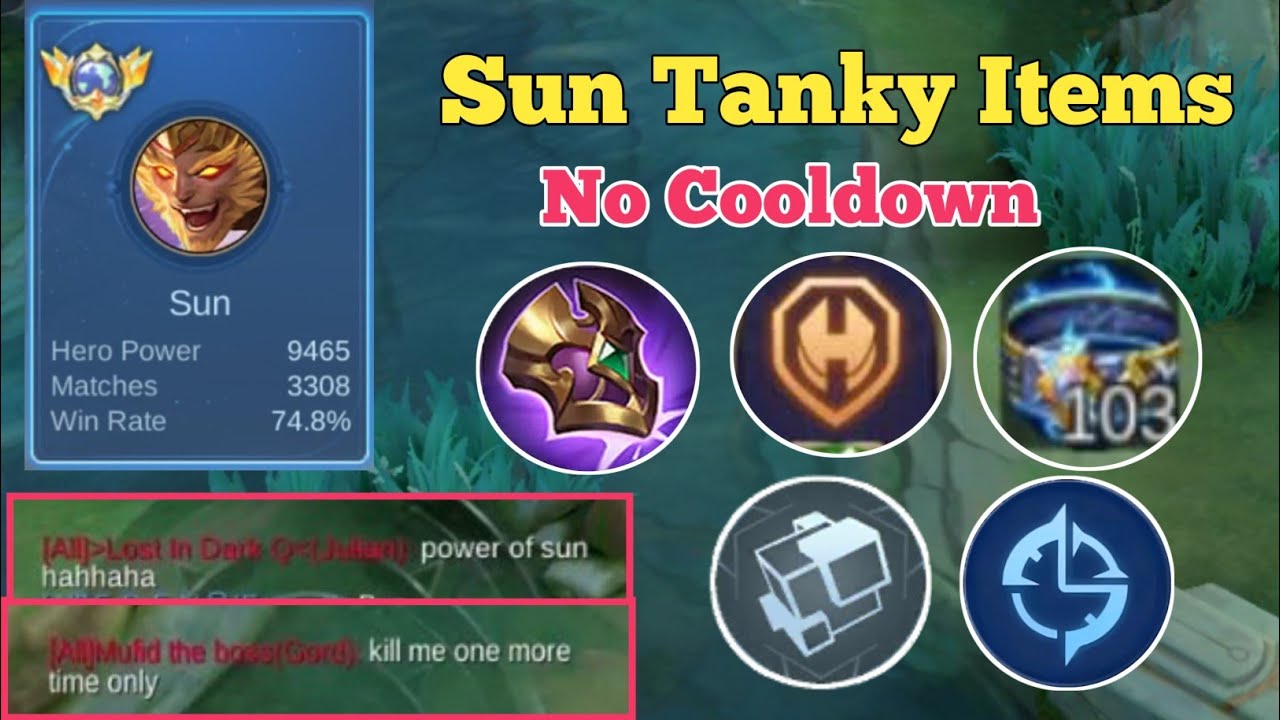 REASON WHY TANK SUN WITH NO COOLDOWN ITEMS IS DEADLY META || SUN BEST ...