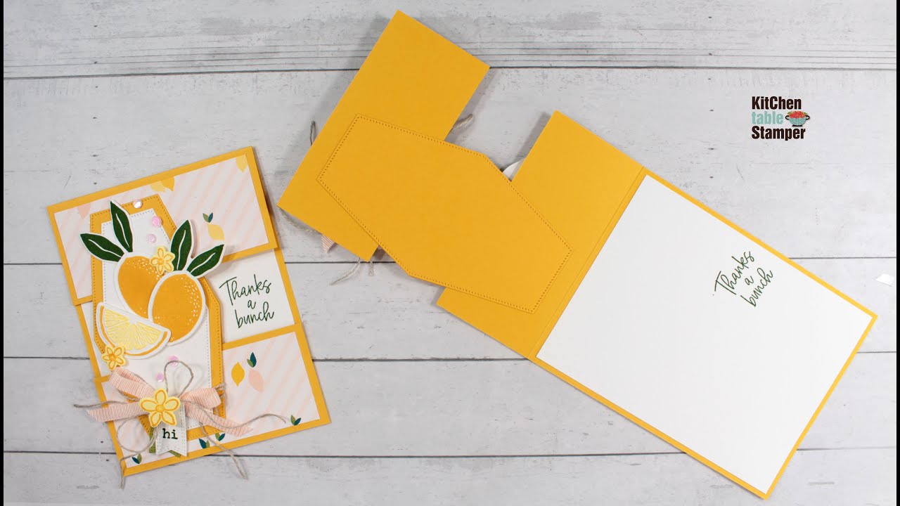 How to make a Split Front Card, Stampin' Up! Sweet Citrus, with Kitchen ...