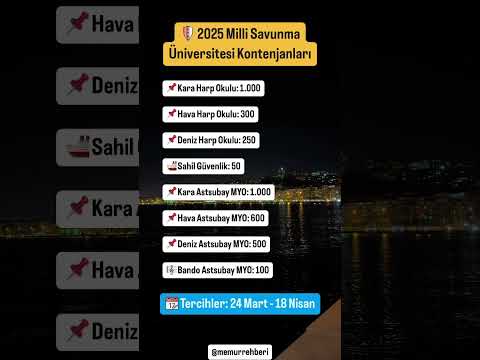 🛡️ 2025 Milli Savunma Üniversitesi Kontenjanları #MilliSavunmaÜniversitesi #MSÜ2025 #HarpOkulları