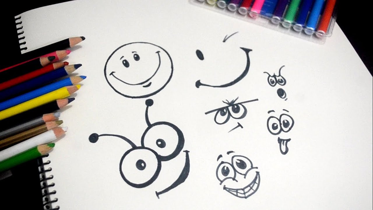 How to draw Cartoon emotions faces || Funny cartoon emotional faces ...