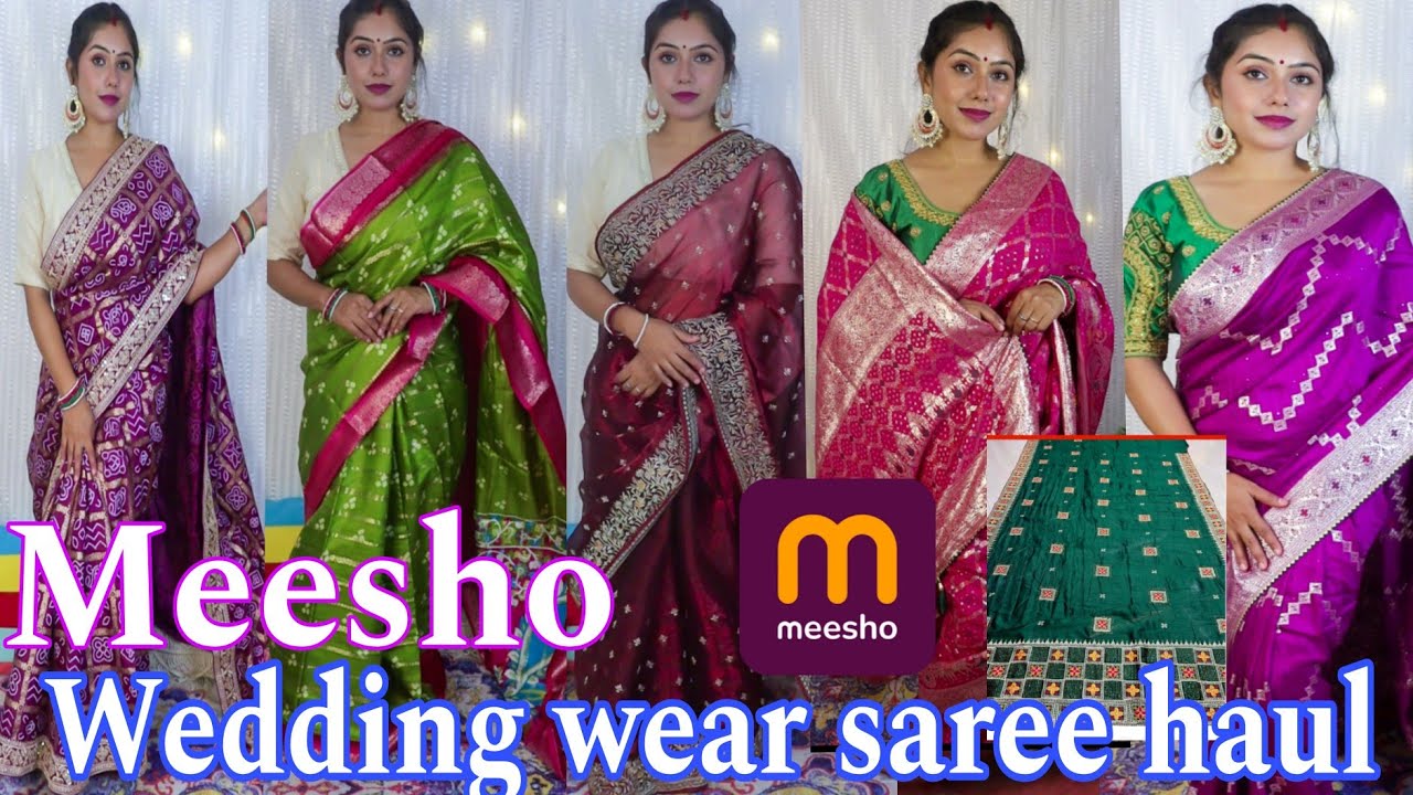 Meesho saree Haul Meesho Latest Saree I Wedding Special Party Wear ...