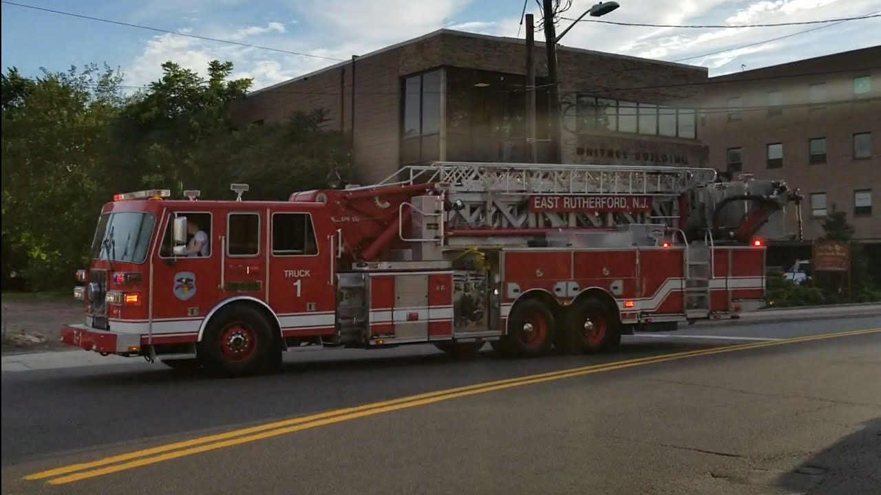 East Rutherford,NJ Fire Department Engine 3 /Truck 1 Responding 7-6-18 ...