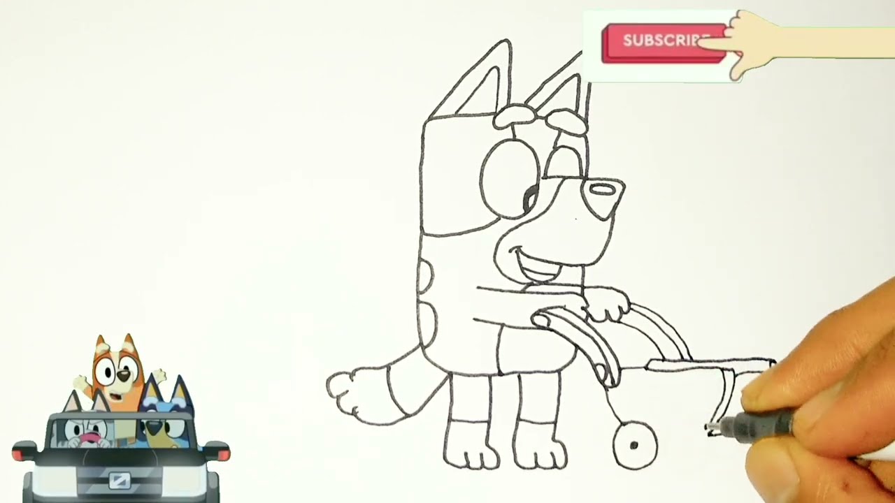 Easy Bluey Drawing tutorial for kids | How to draw bluey 💙 Step-by-Step ...