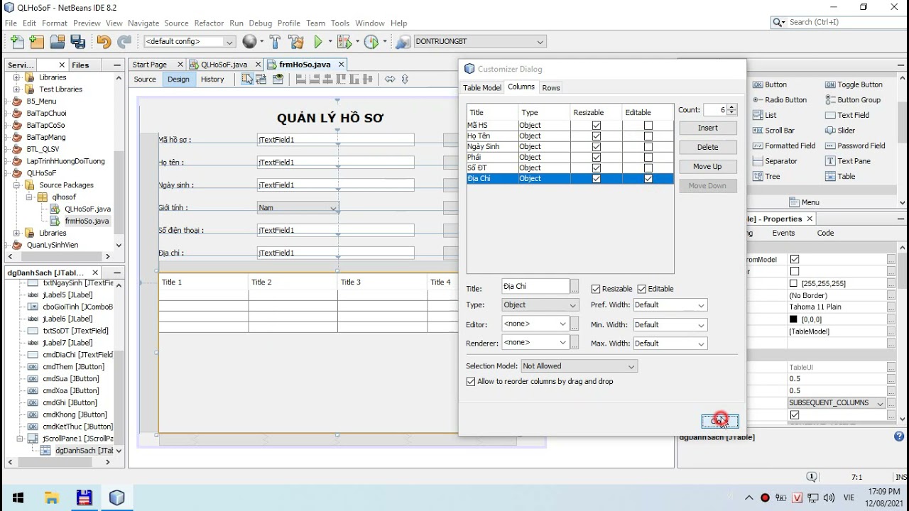 Java 001 JFrameQLHoSo File - YouTube
