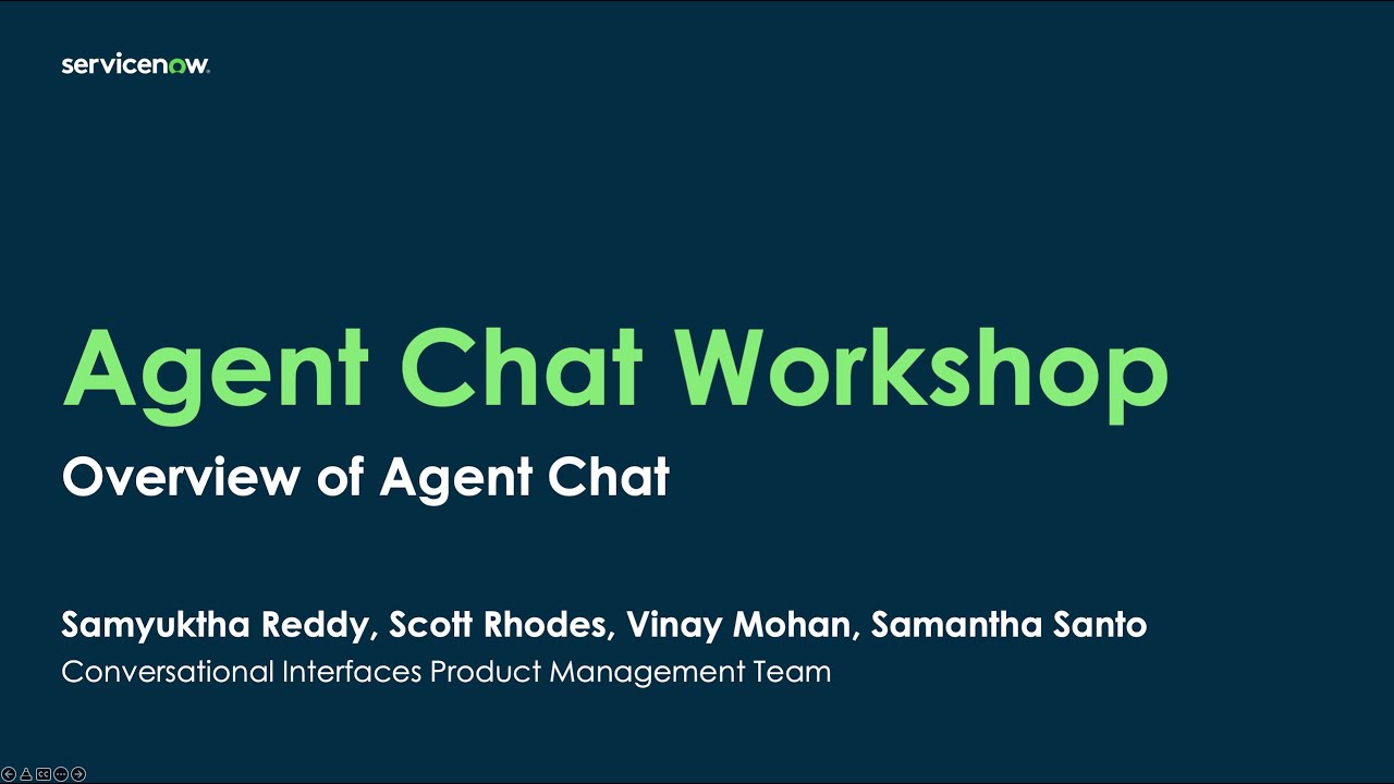 Agent Chat Workshop: Overview of ServiceNow Agent Chat - YouTube
