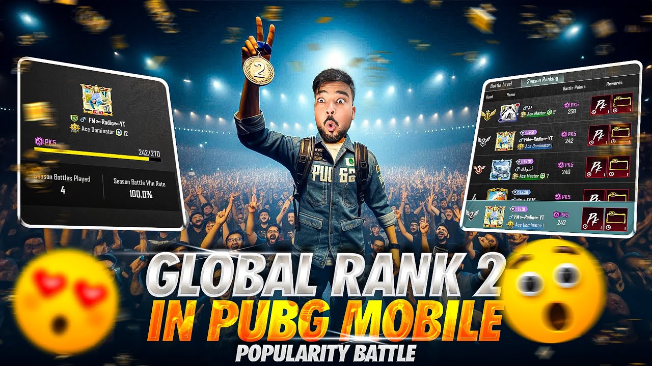 Alhamdulillah!! Global Rank 2 in PUBG Mobile Popularity Batlle 🥵 | FM ...