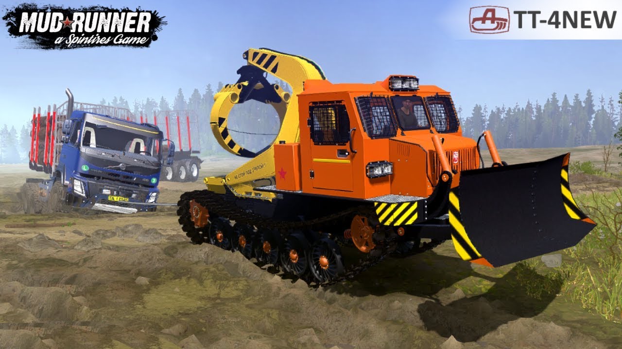 Spintires: MudRunner - TT 4NEW Tracked Skidder Pulls a Stuck Volvo out ...