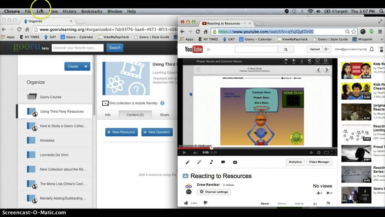 Adding Screencasts - YouTube
