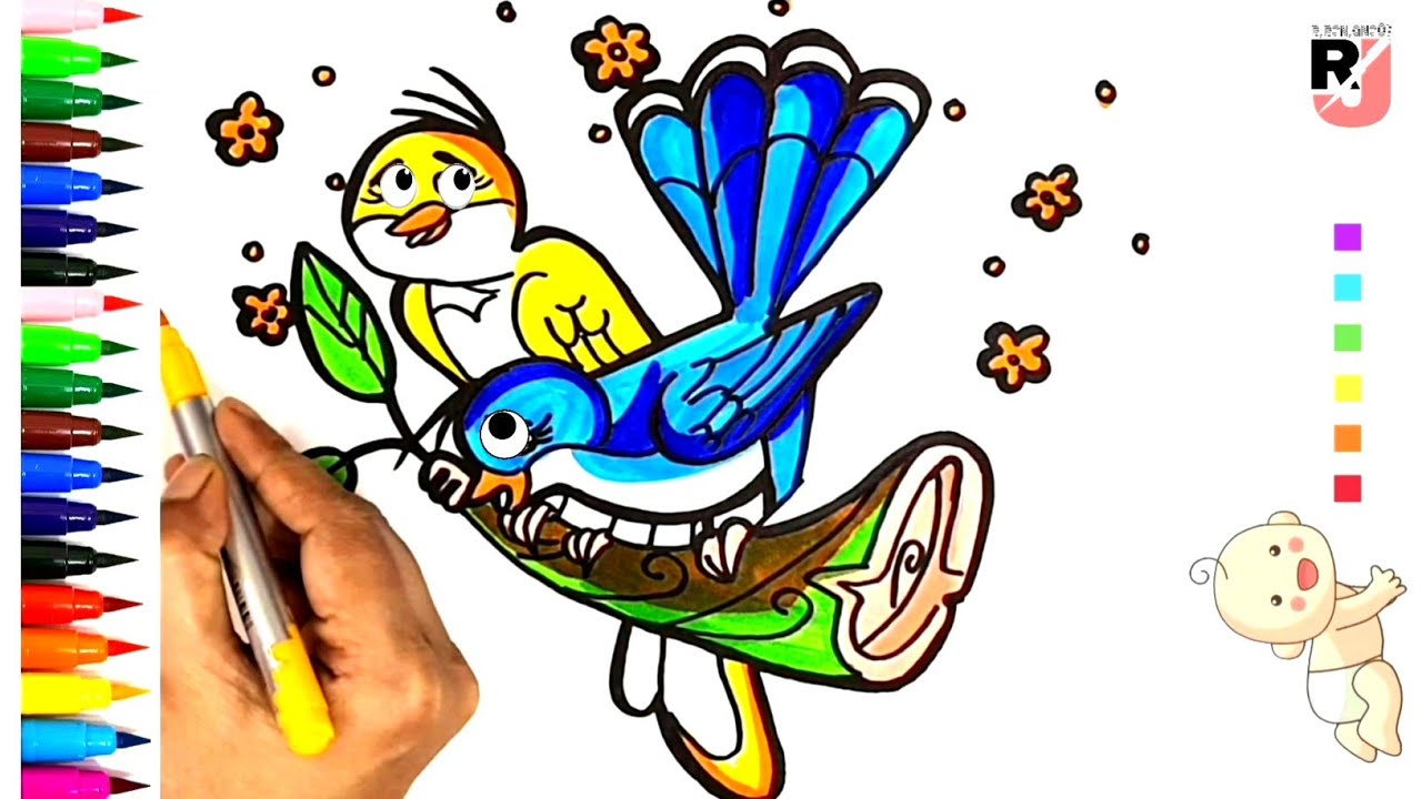 How to Draw a Bird || magic fingers || magic fingers art || magic ...