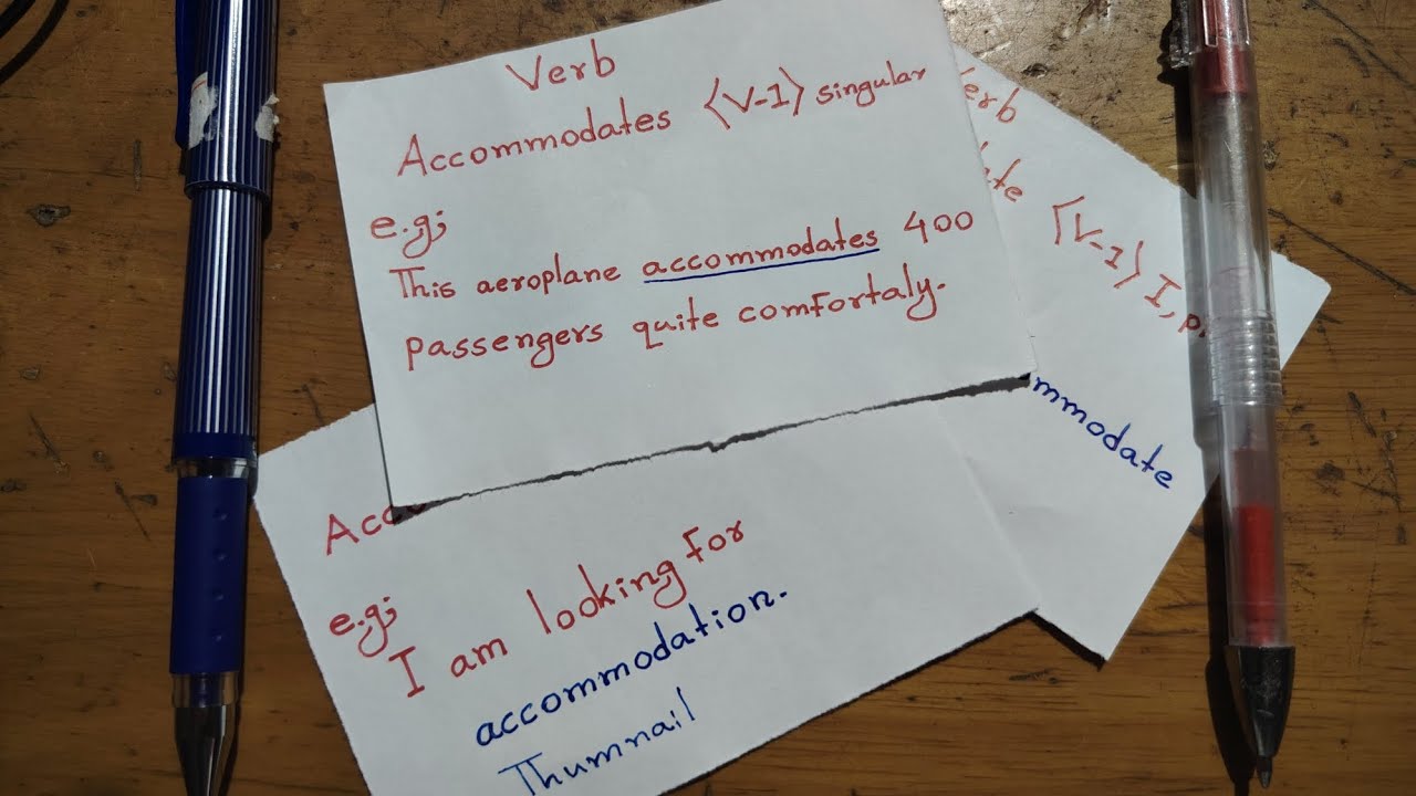 Advance English word "Accommodation" 👇👇👇 - YouTube
