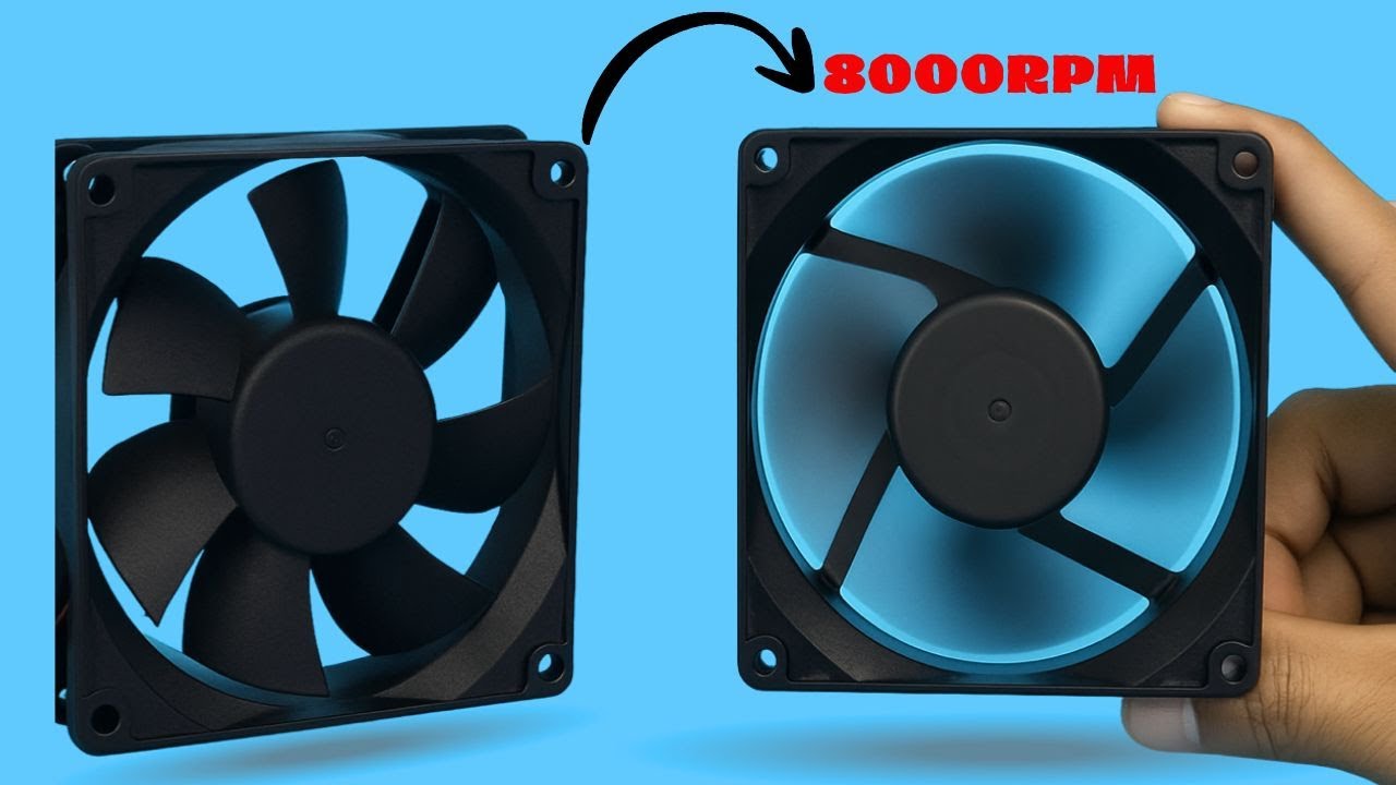 "Upgrade 2000RPM Old CPU Fan into Powerfull 8000RPM Fan | DIY Super ...