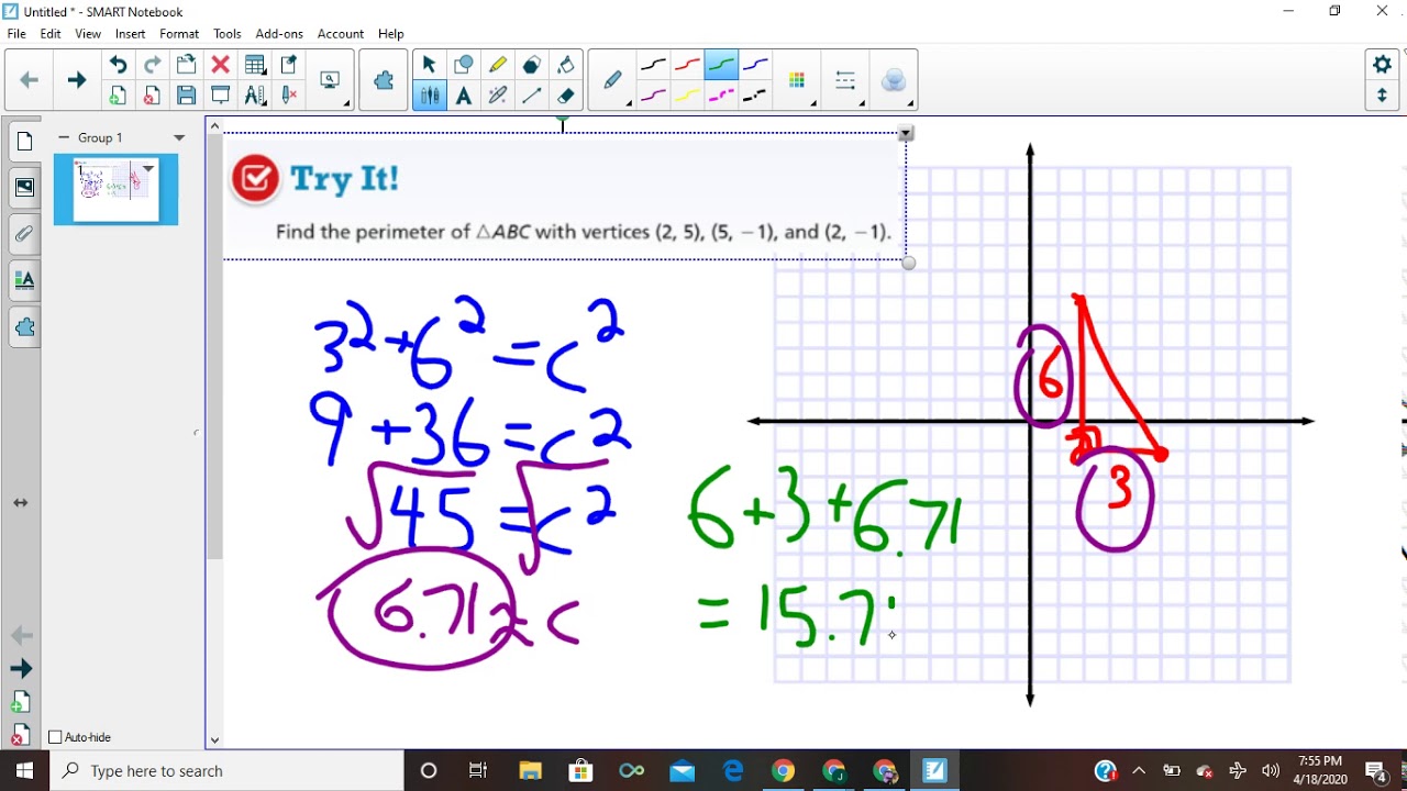 Math8 7-4 Find Distance in the Coordinate Plane - YouTube