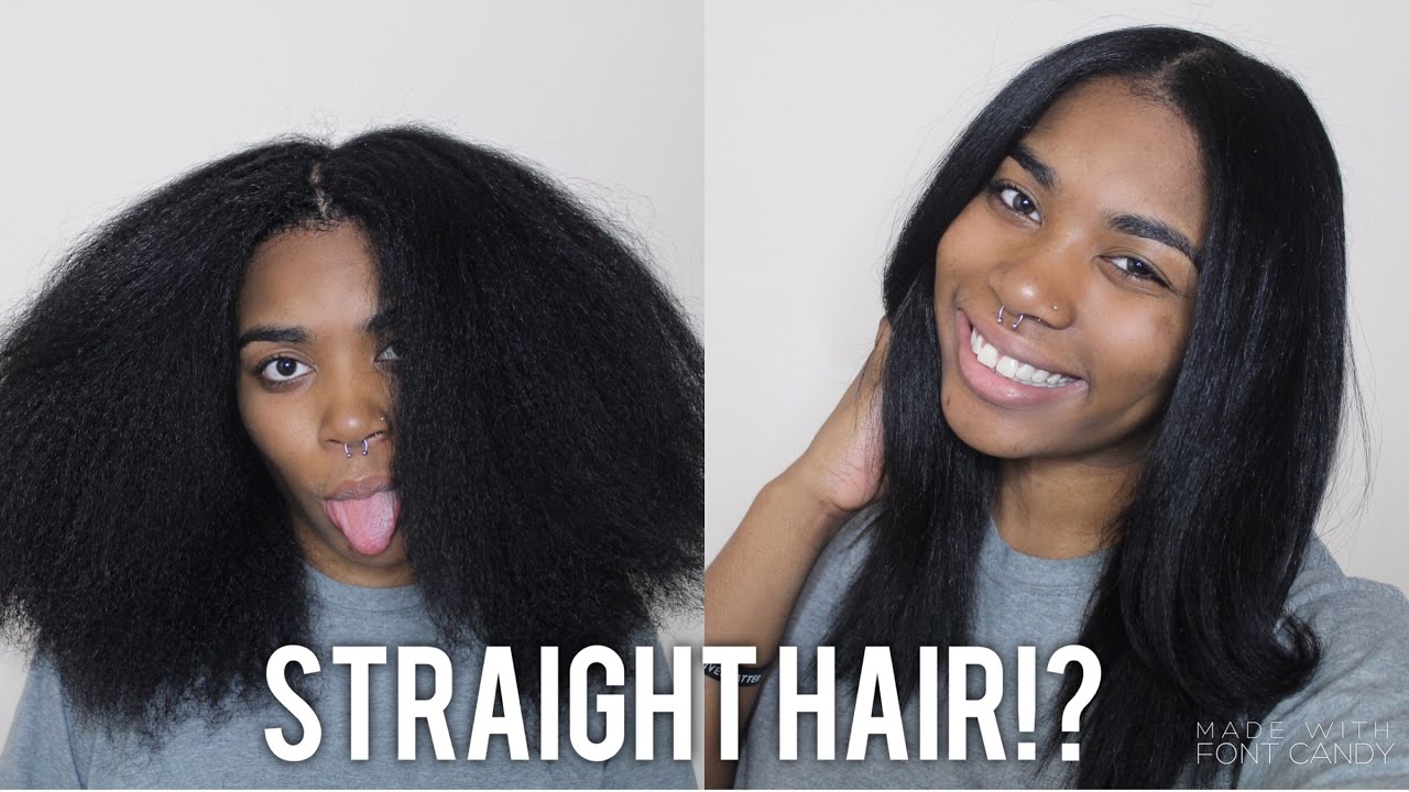 How I Straighten My Thick Natural Hair Curly To Straight Youtube